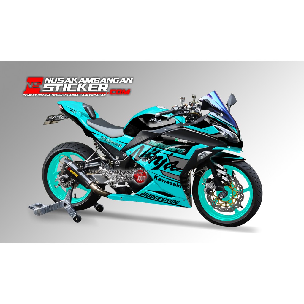 Jual Decal Stiker Motor Ninja 250 fi Full Body Racing Team Hijau Toska ...