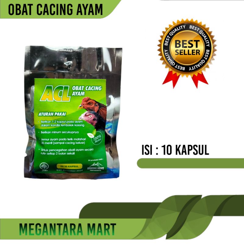 Jual obat cacing ayam acl efektif basmi cacing isi 10 kapsul | Shopee ...