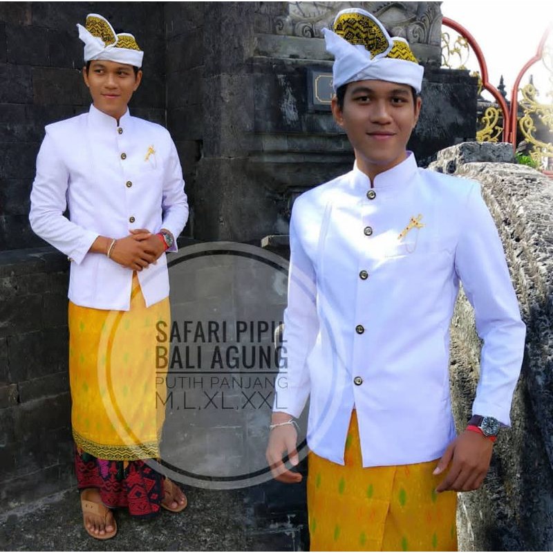 Jual Jas Busana Adat Bali Pria Kemeja Safari Pakaian Adat Bali Lanang ...