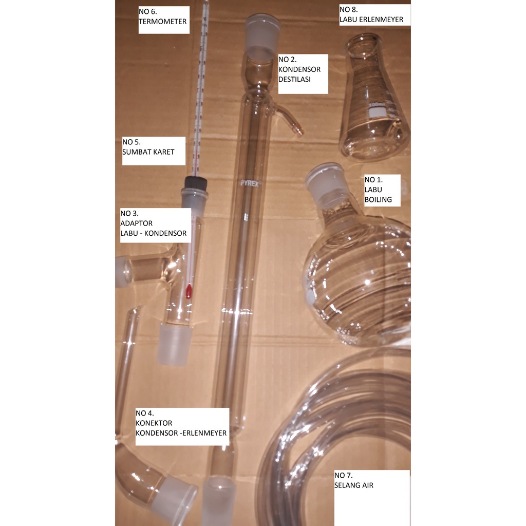 Jual Destilasi set lengkap dengan pemanas bunsen labu 2 Liter | Shopee ...