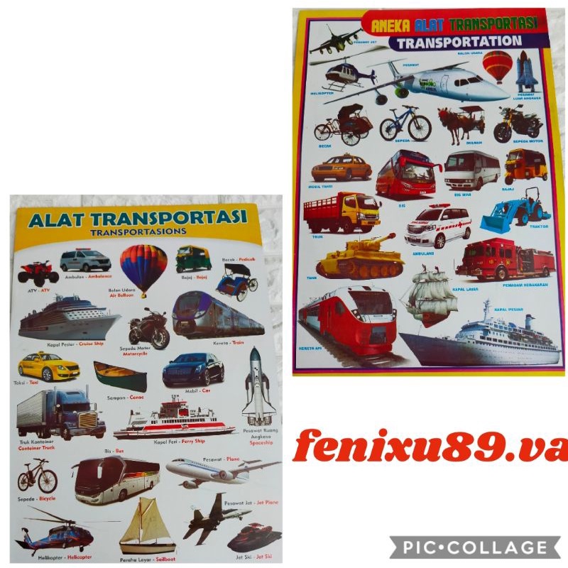 Jual Poster Edukasi Anak Alat Transportasi Bahan karton | Shopee Indonesia