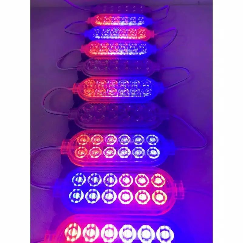 Jual Lampu LED Kolong/Bak Modul 12Led Flash 2 Warna 12V/24V Motor Mobil ...
