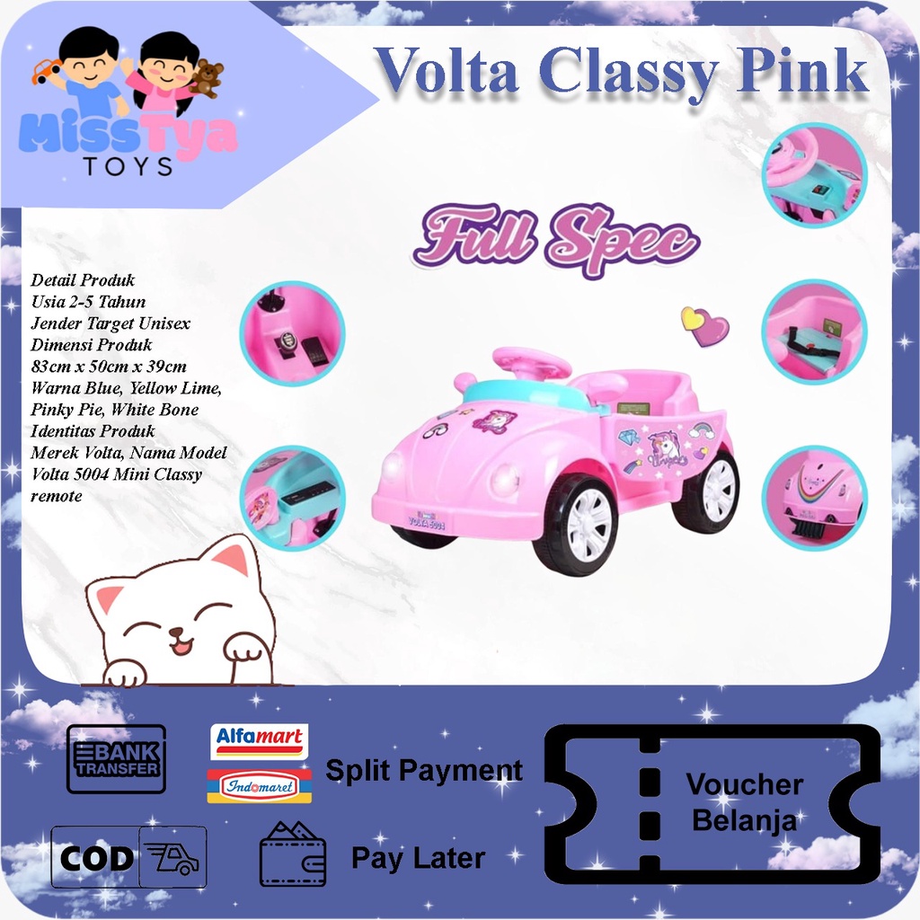 Jual MOBIL AKI ANAK PLUS REMOTE PINK VOLTA NEW CLASSY PINK | Shopee ...