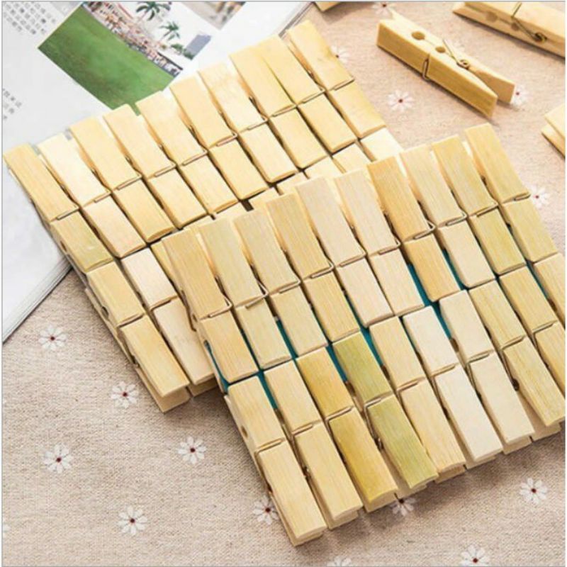 Jual Wooden Clip Bahan Bambu / Klip Kayu Foto Polaroid 6cm / Jepitan ...