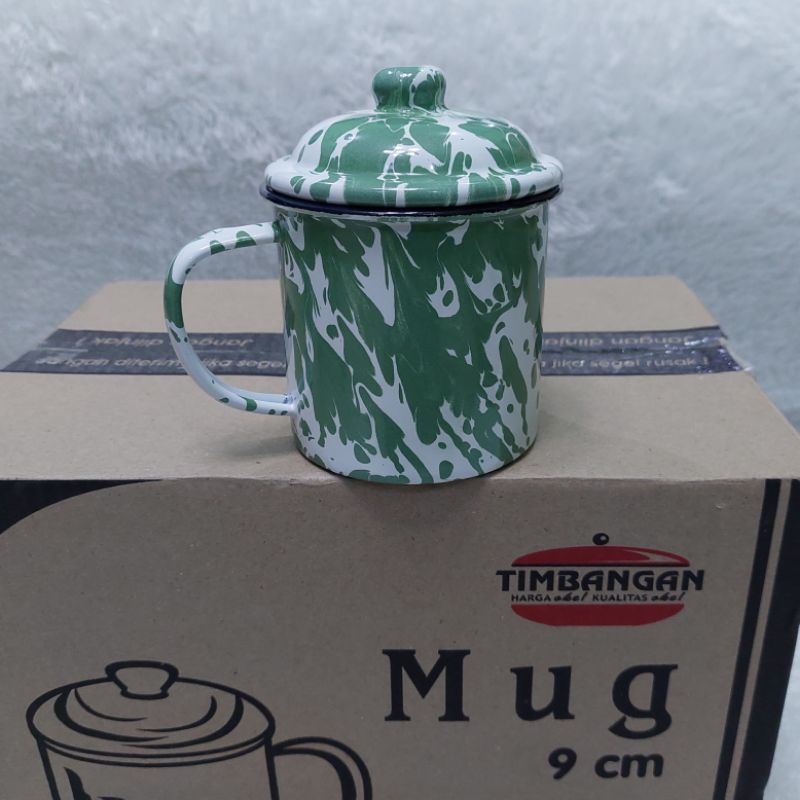 Jual Gelas Mug Cangkir 9cm Timbangan Enamel Seng Kaleng Blirik Burik ...
