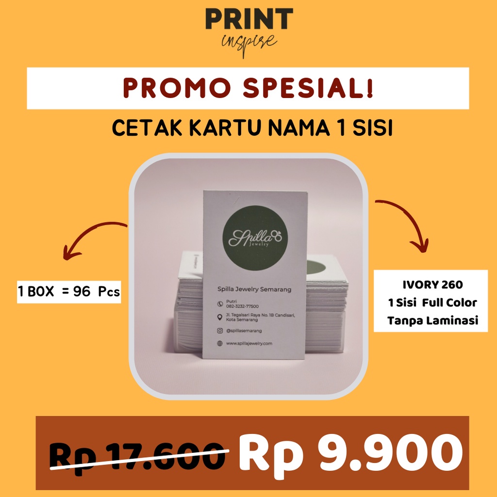 Jual PROMO!! Kartu Nama IVORY 260 gsm (FREE BOX) | Shopee Indonesia