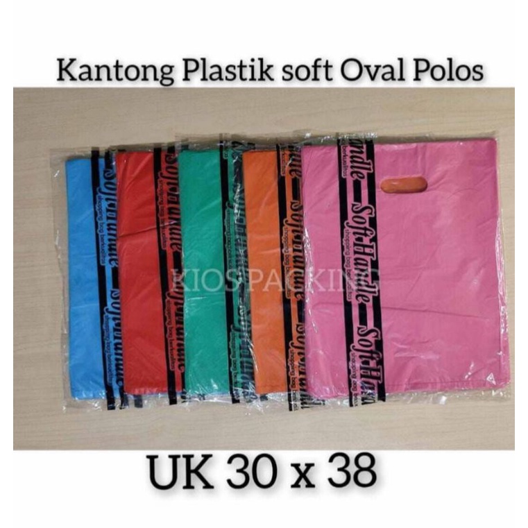 Jual Kantong Plastik 30 x 38 Soft Handle Oval Polos 30x38 100 Lembar ...