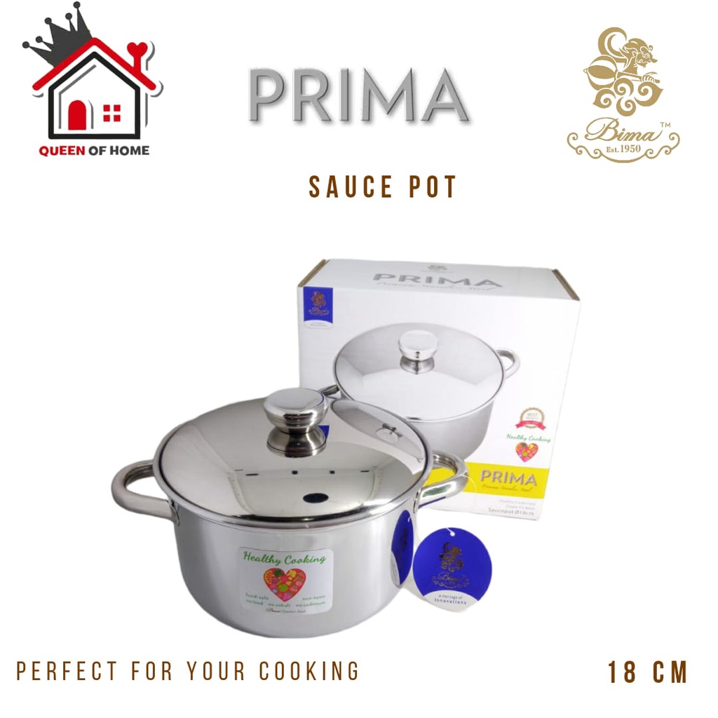 Jual Bima Prima Saucepot 18cm Stainless Steel Panci Rebus Panci ...