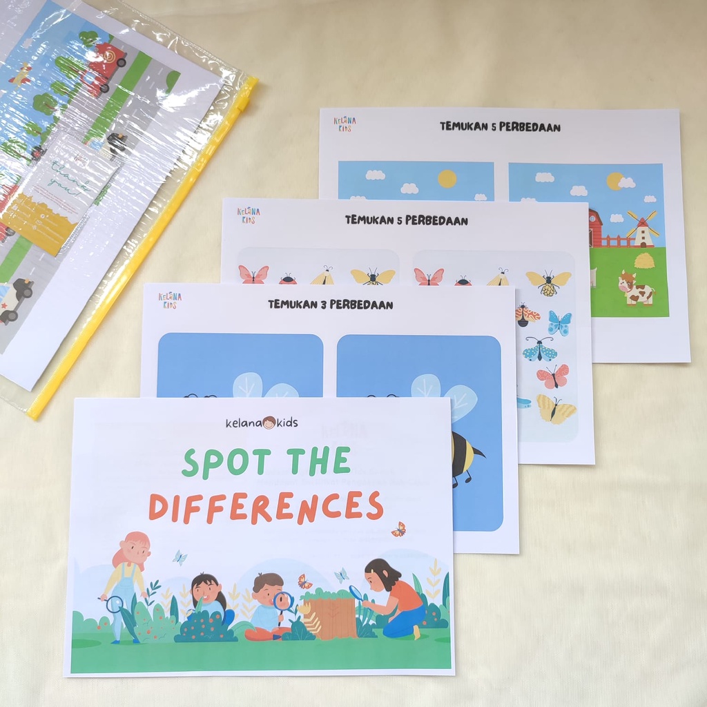 Jual Worksheet Belajar Mencari Perbedaan - 15 Lembar Kerja Spot The ...
