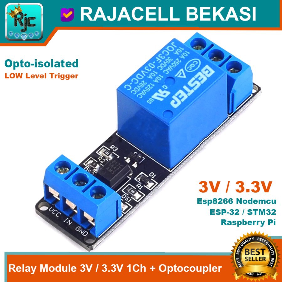 Jual Relay Module 3.3V 3V 1 Channel +Optocoupler Low Trigger for ESP8266 | Shopee Indonesia