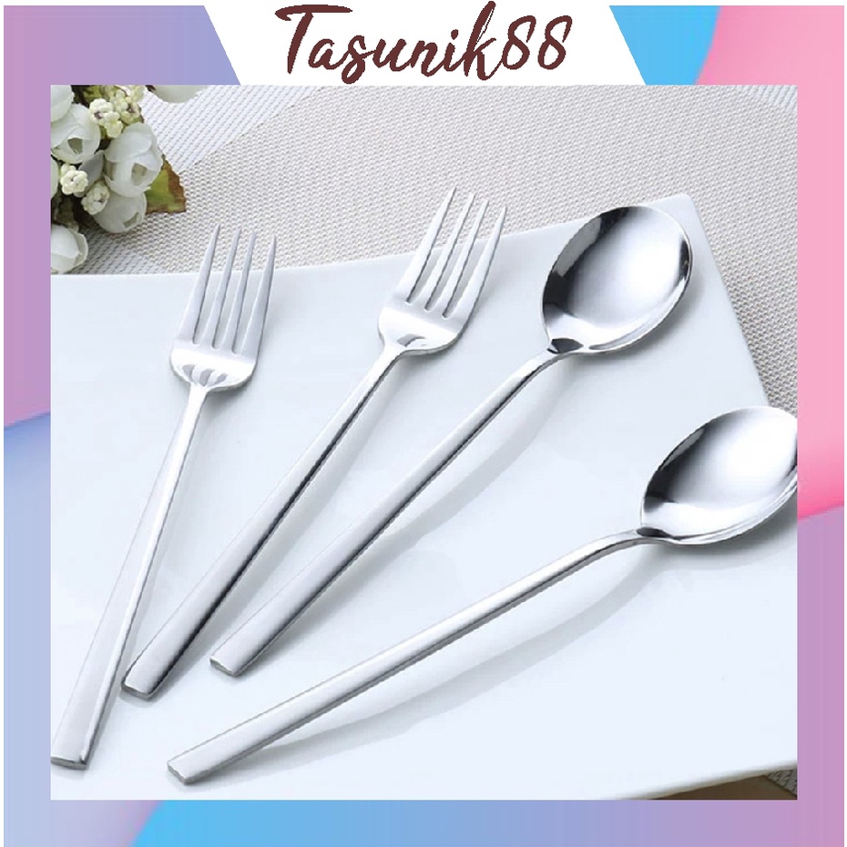 Jual ⭐TasUnik88⭐Sendok Garpu Korea /Alat Makan Stainless Steel Ukuran ...