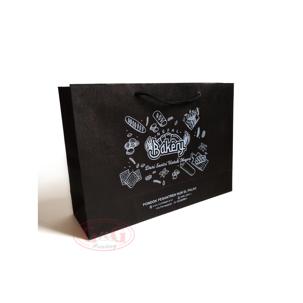 Jual Paper Bag Kraft Hitam Custom Print / Shopping Bag / Paper Bag ...