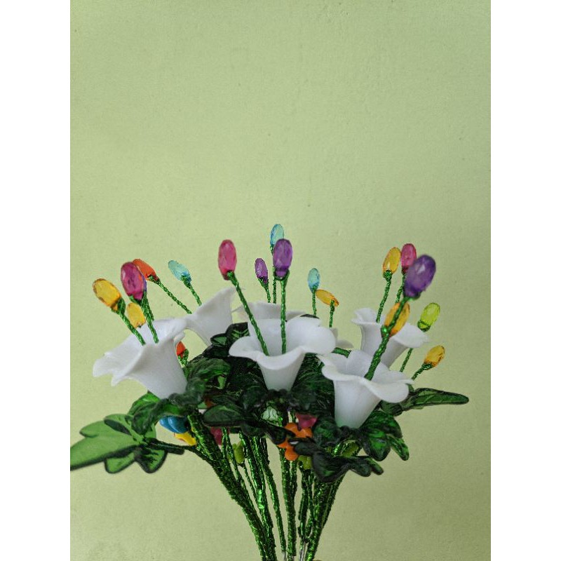 Jual bunga lili putih mini manik akrilik per tangkai | Shopee Indonesia