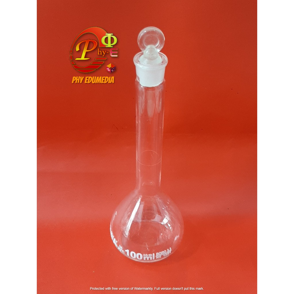 Jual Labu ukur 100ml Herma / Volumetric Flask 100ml Herma / Labu ukur Glass Stopper | Shopee ...