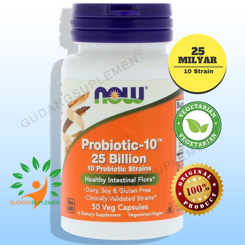 Jual Now PROBIOTIC-10, 25 Billion, 50 Veg Capsules - Probiotik ...