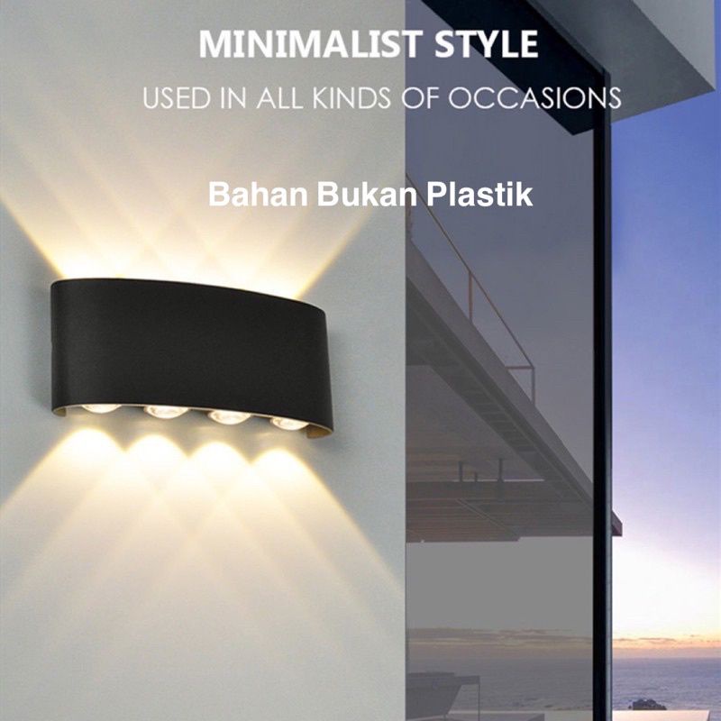 Jual LAMPU DINDING 2 ARAH 8W OUTDOR / INDOR WW WALL LIGHT SUNLED ...