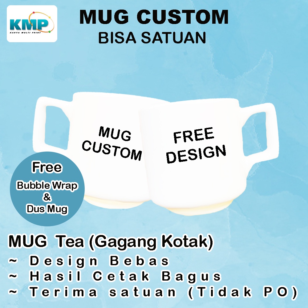 Jual MUG CUSTOM / GELAS CUSTOM / MUG TEA CUSTOM MODEL GAGANG KOTAK ...