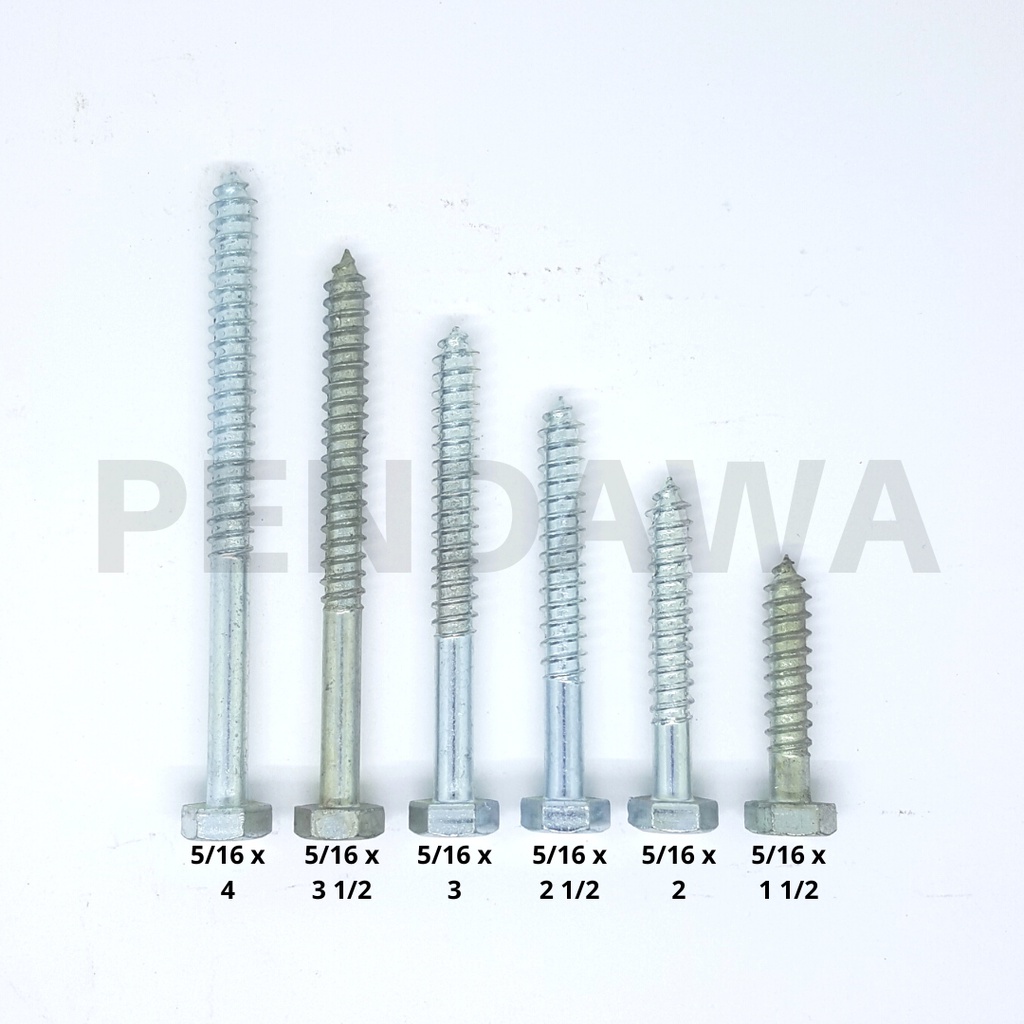 Jual Deskscrew 5/16 x 2" Merk TMS / Deskskrup 5/16" /Hex Lag Screw ...