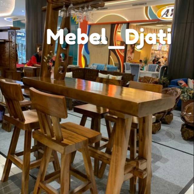 Jual Meja bar kayu trembesi | Shopee Indonesia