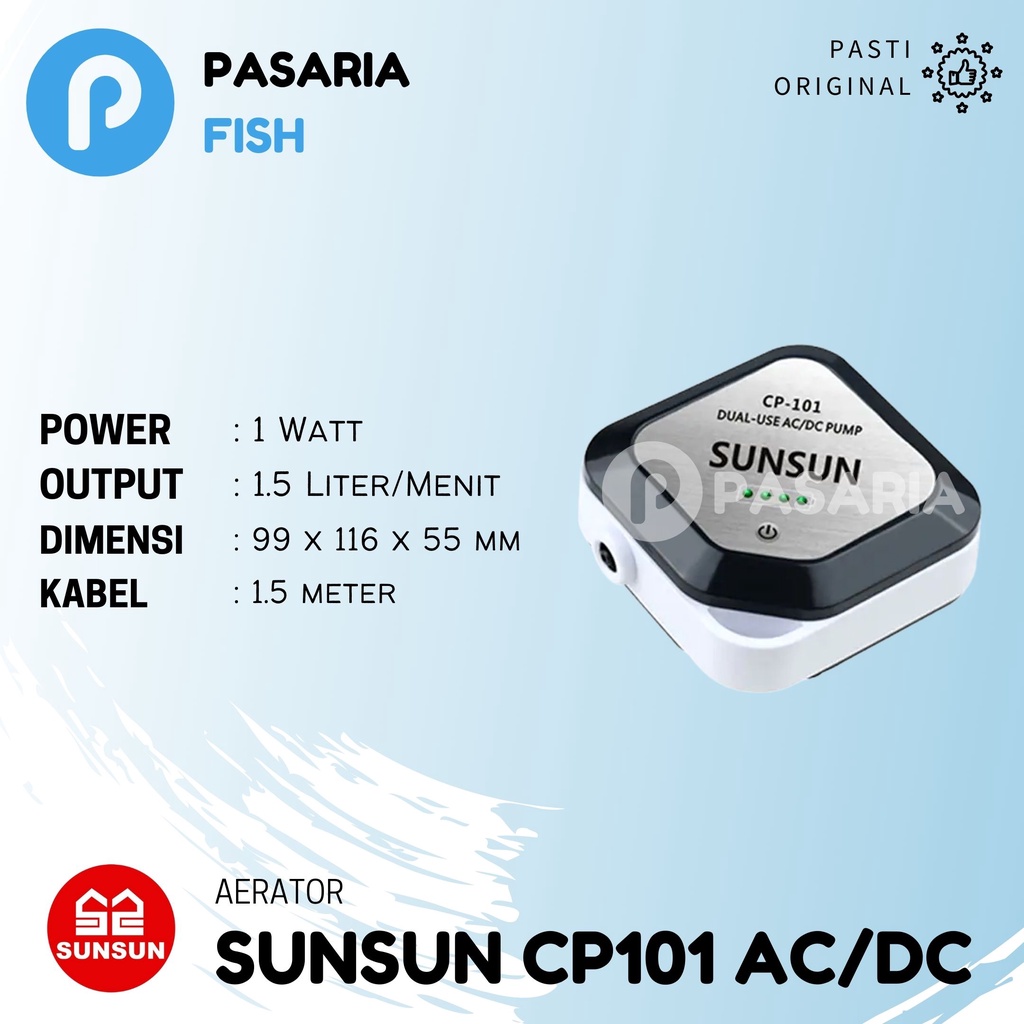 Jual SUNSUN CP101/CP 101 AC/DC ACDC Aerator/Pompa Udara 1 Lubang Kolam ...