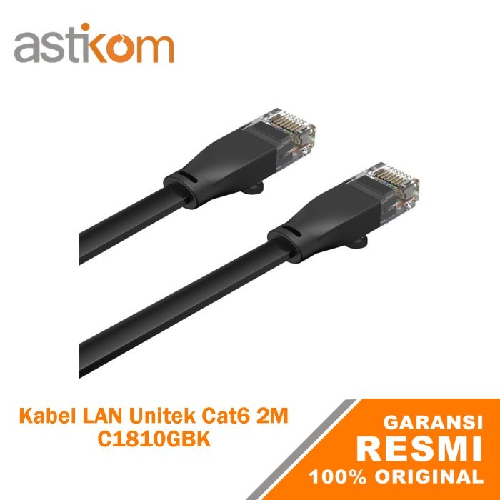 Jual Kabel LAN Cat6 Cat 6 2M Unitek C1810GBK LAN 2 Meter Flat Cable | Shopee Indonesia