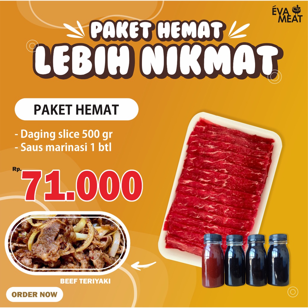 Jual Paket beef slice 500 gr + bumbu / paket hemat BBQ / Paket daging ...