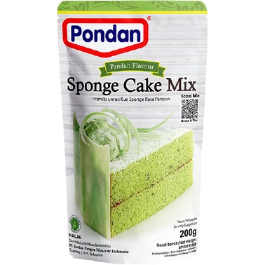 Jual Pondan Pandan Sponge Cake Mix 200gr Premiks Kue Sponge Rasa Pandan ...