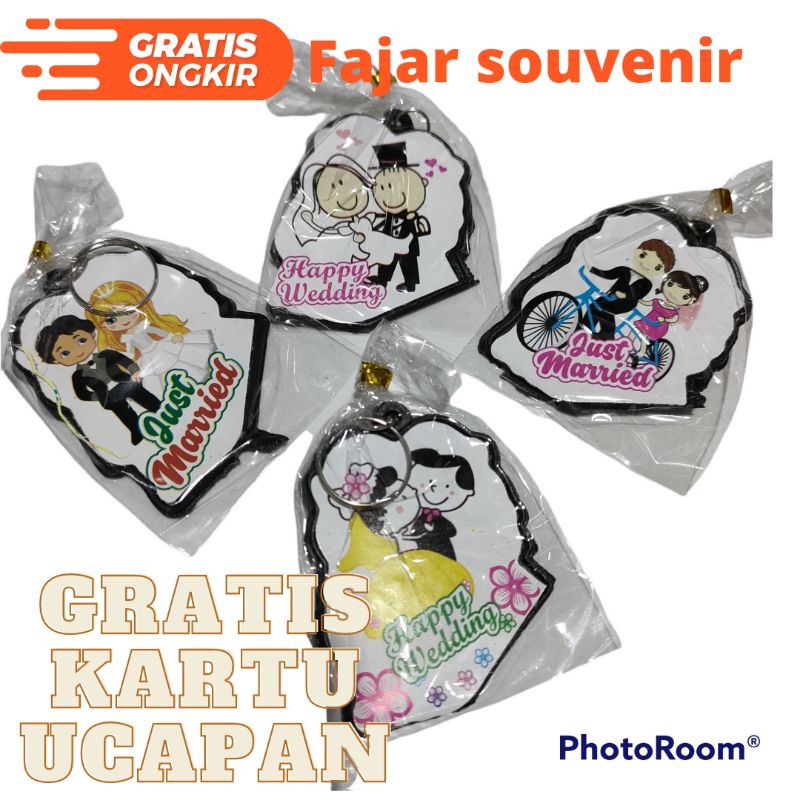 Jual 1 PACK 100 PCS SOUVENIR PERNIKAHAN GANTUNGAN KUNCI PENGANTIN GRATIS KARTU UCAPAN Souvenir ...