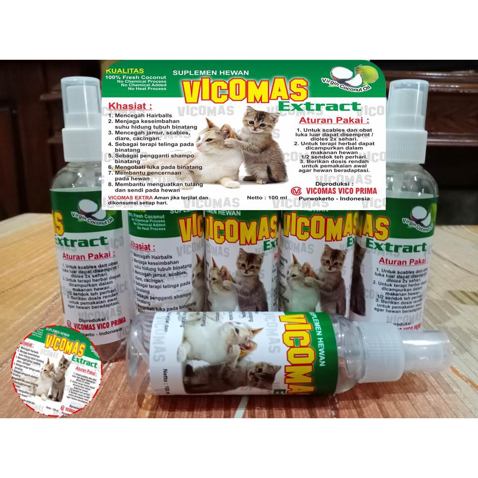 Jual Obat Kucing Gudikan | Vco Vicomas Extract Spray 100ml | Shopee ...