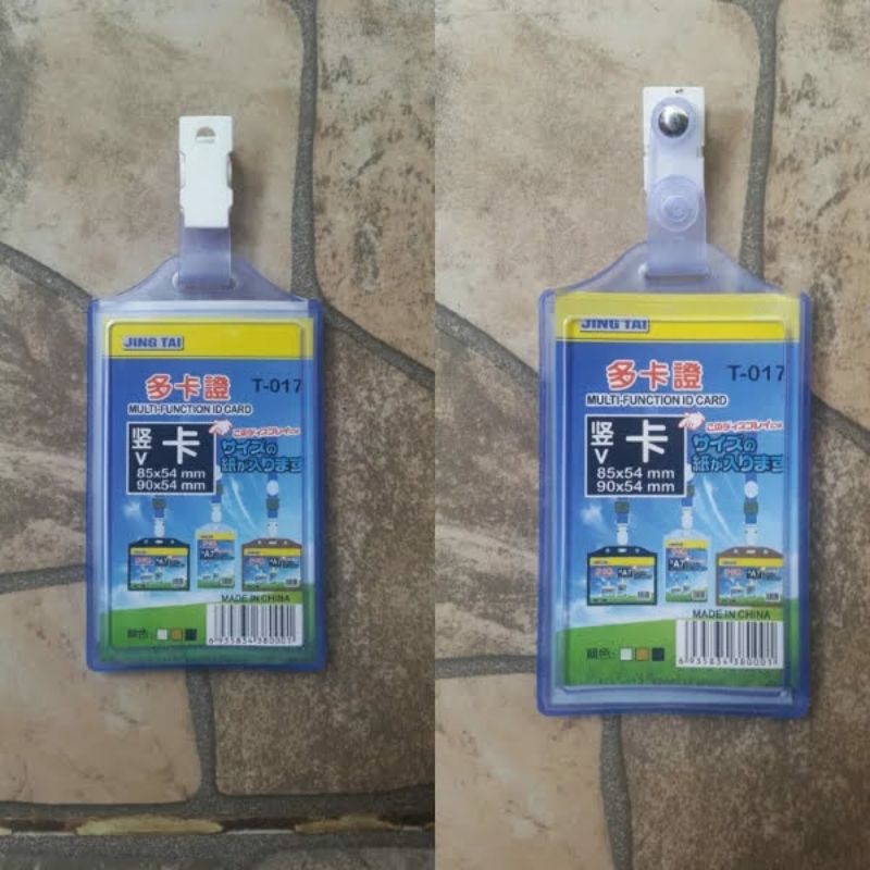 Jual Tempat id card name tag dua sisi transparant plus jepit penjepit ...