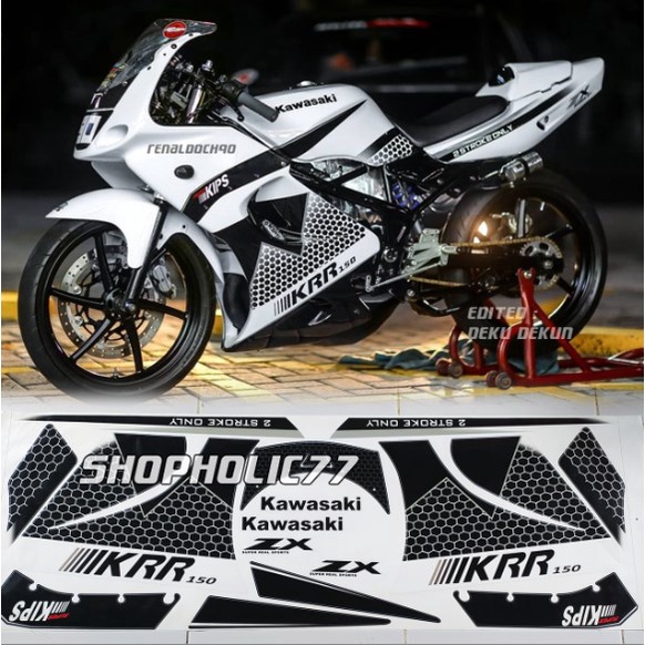 Jual Striping Ninja Rr Old Variasi Hexagon Putih Cuting Laminasi Glosy ...