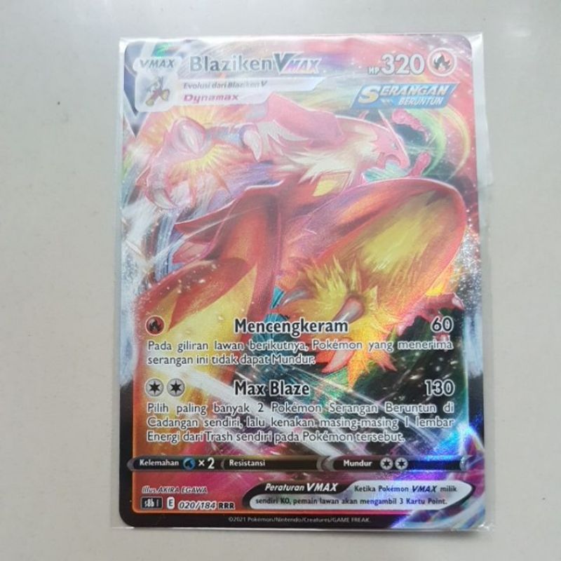 Jual Kartu Pokemon TCG Indonesia Blaziken vmax RRR | Shopee Indonesia
