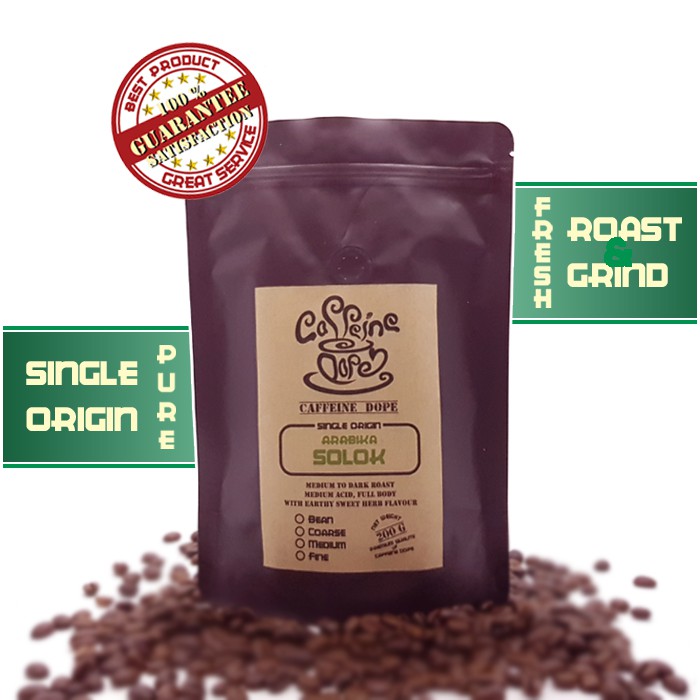 Jual Kopi Arabika Solok 200 Gr Single Origin - Bean/Biji & Ground/Bubuk ...