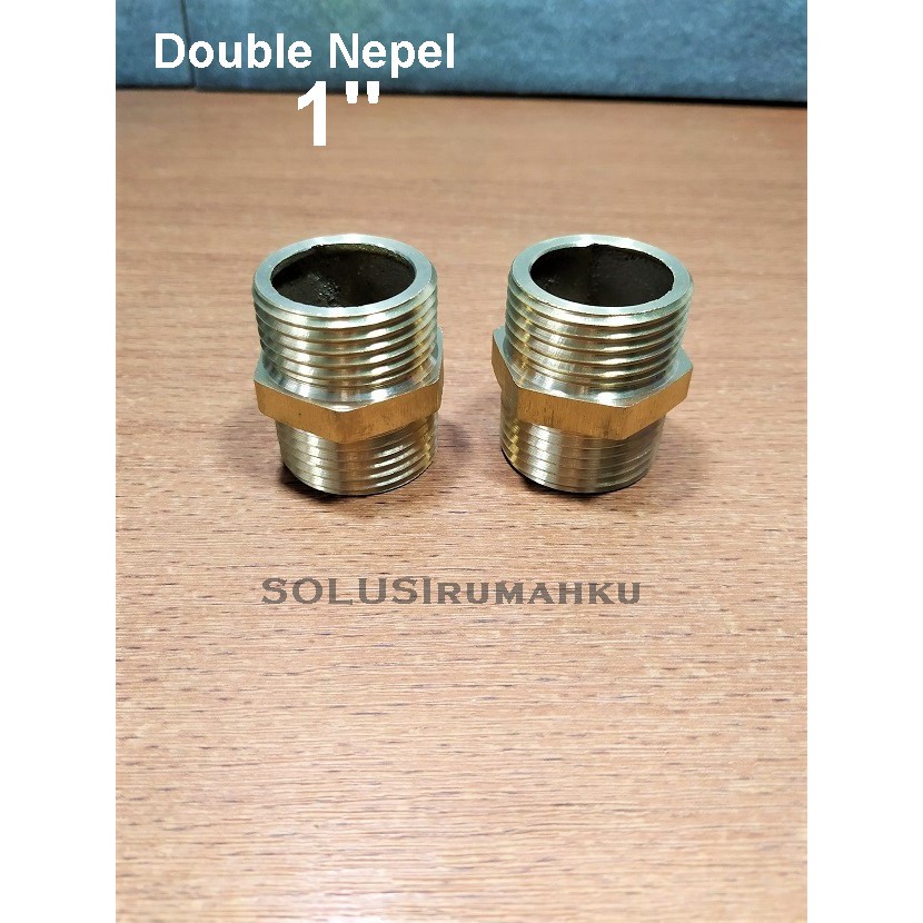 Jual Double Nepel KUNINGAN 1" DRAT LUAR 2 SISI / Dobel Nepple Nipel 1 ...