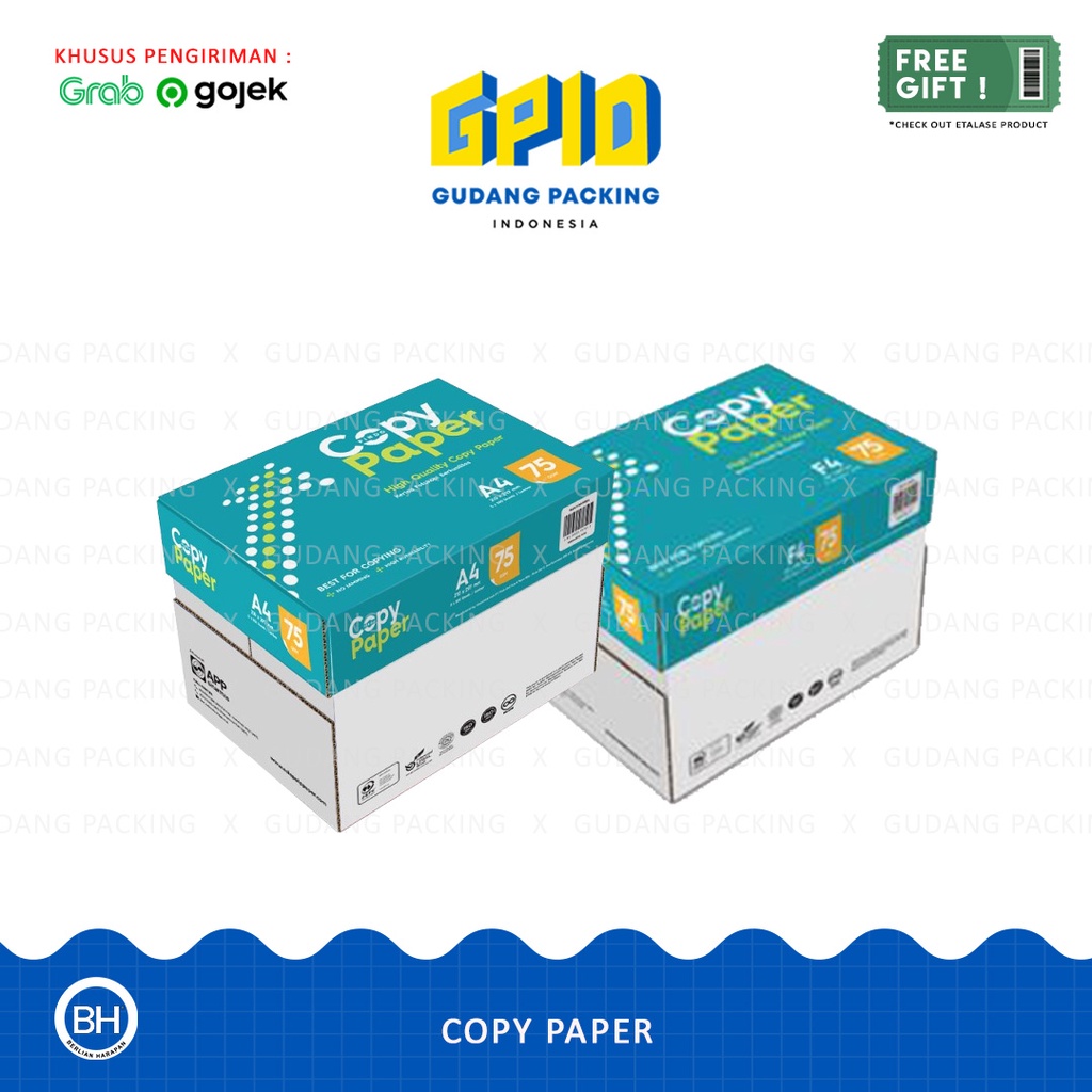 Jual (GOSEND/GRAB) COPY PAPER - Kertas HVS (A4 / F4) 75 Gsm | Shopee Indonesia