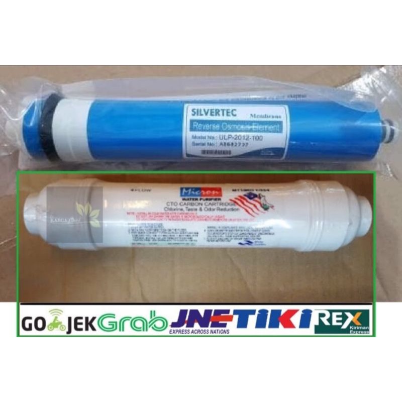 Jual Paket Membran / Membrane RO 100 GPD + Post Carbon 2 Inch | Shopee ...