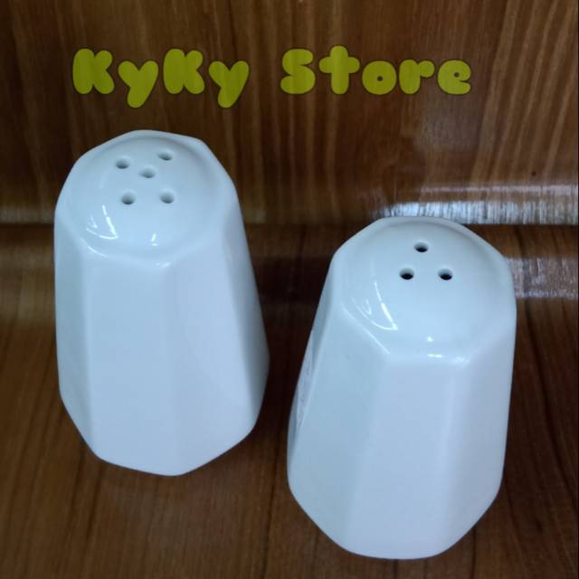 Jual Salt n PEPPER keramik putih - Tempat Lada Merica Garam Porcelain ...