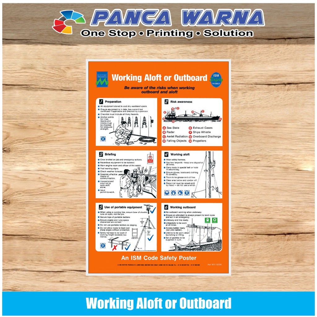 Jual Stiker Kapal Safety Sign Working Aloft Or OutBoard ISM Code ...
