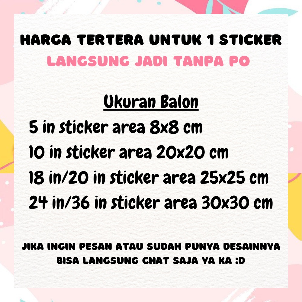 Jual Stiker Balon PVC Custom // Stiker Happy Birthday // Congratulation ...
