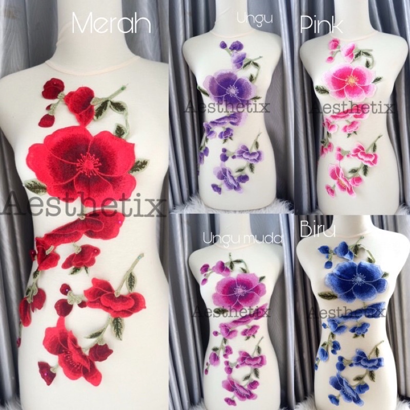 Jual Sakura Patch Bordir Renda Aplikasi Bordiran Bunga Embroidery ...