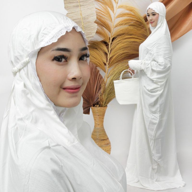 Jual Mukena putih polos terusan JUMBO | Shopee Indonesia
