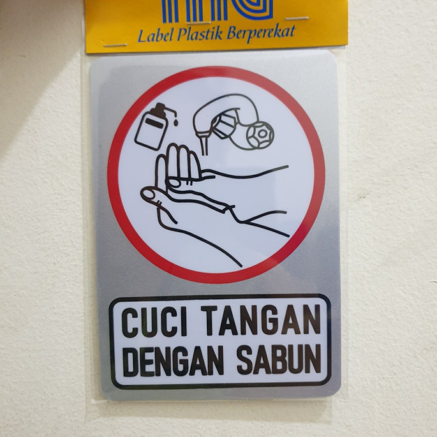 Jual Stiker Sticker tempel label gambar sign mencuci tangan dengan ...