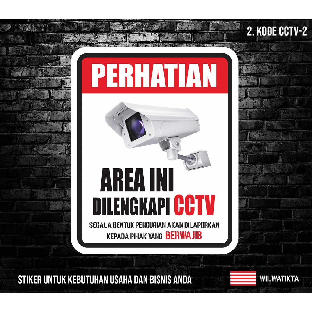 Jual Sticker safety sign K3 area ini dilengkapi cctv 30cm | Shopee Indonesia