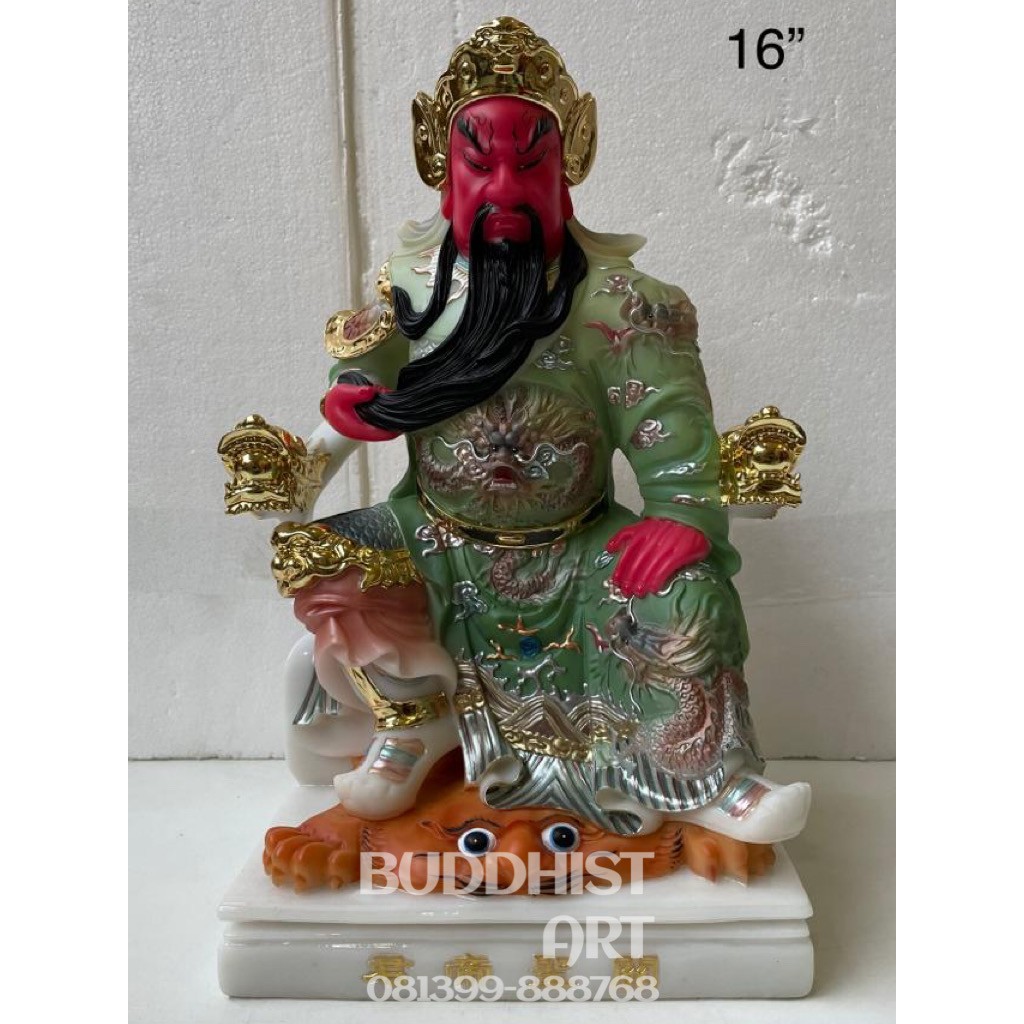 Jual Patung dewa kwankong kwan kong guan yu duduk 16 inch marmer padat ...