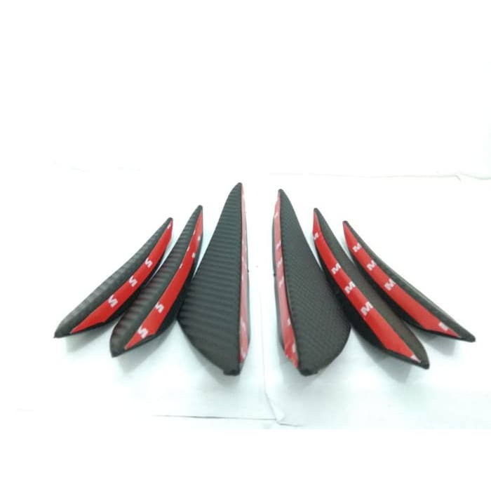 Jual Karet Body Mobil Pelindung Body Front Bumper Fins Lip Carbon 1set ...