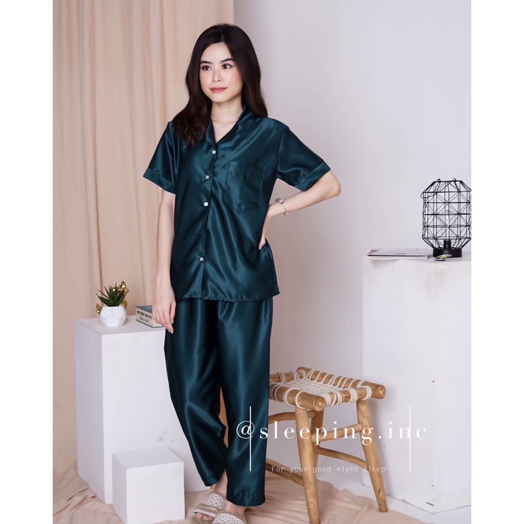 Jual Baju Tidur Satin Longpants - Pajamas/Piama/Baju Tidur Lengan ...