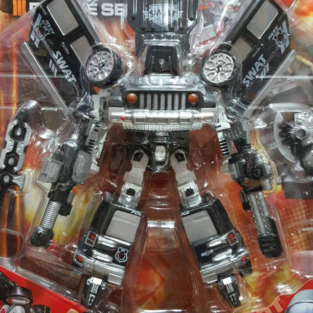 Jual robot transformer polisi mobil swat polisi jeep humvee | Shopee ...