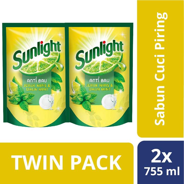Jual Sunlight Sabun Cuci Piring Mint Refill 755Ml Twinpack | Shopee Indonesia
