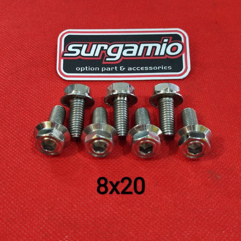 Jual Baut probolt stainless 2kunci 8x20 kunci L6 baut drat 12 panjang 2cm | Shopee Indonesia