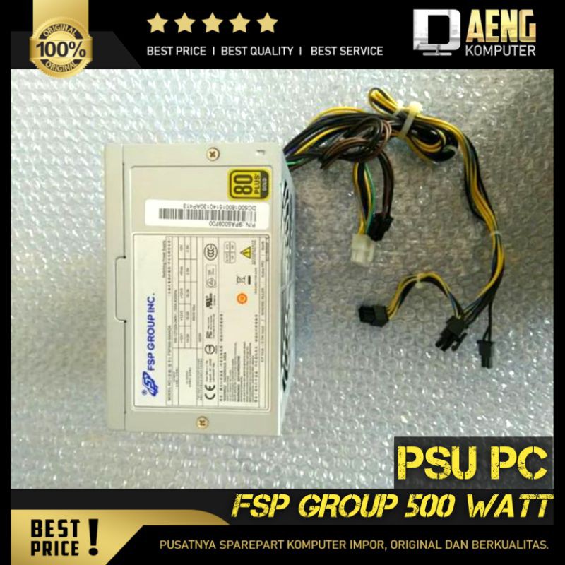 Jual PSU Power Supply Power Suplay Pc Merk Fsp Group INC 500 Watt 80 ...